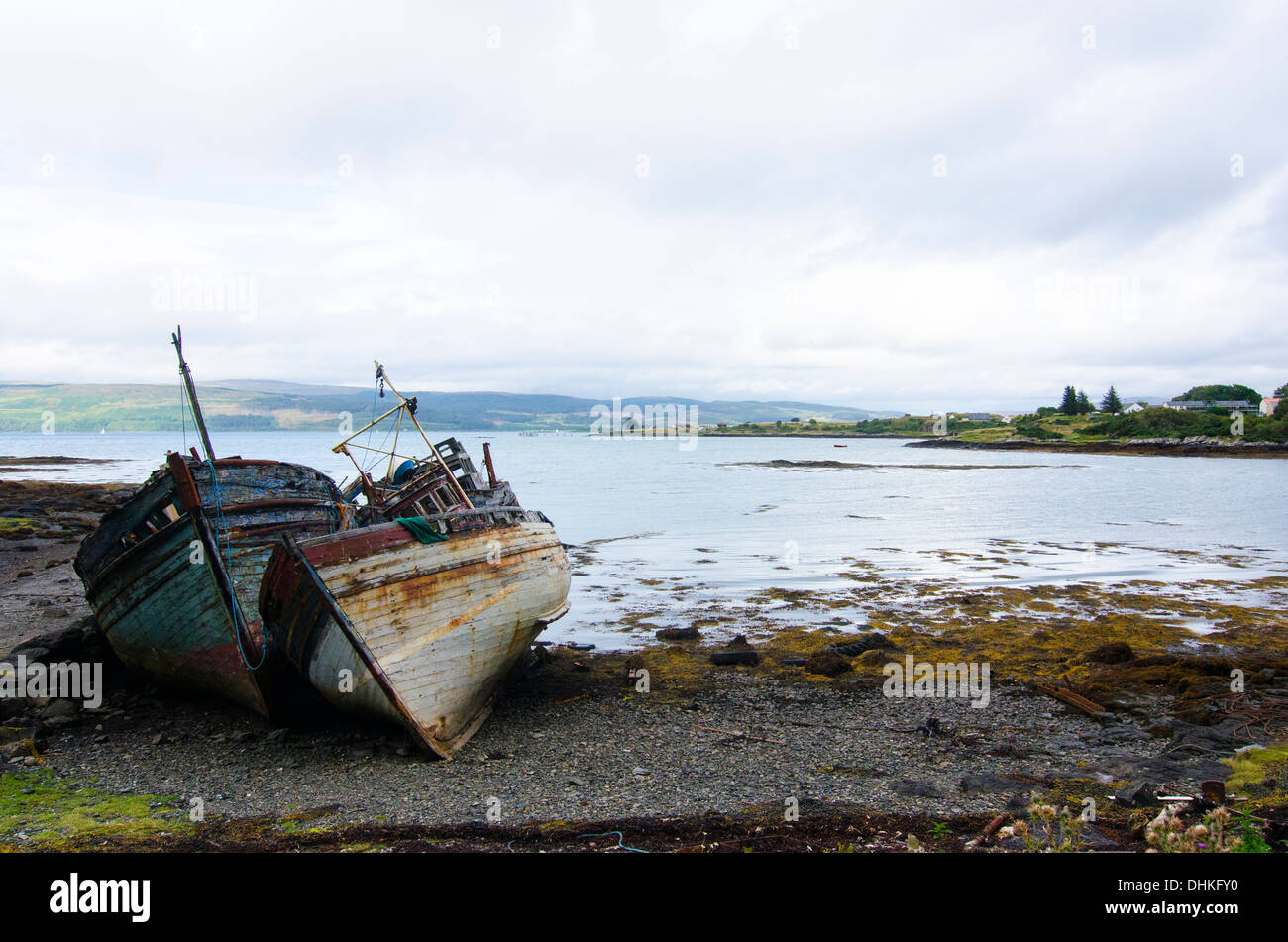 Beached boats in Salen,Mull, Scotland Stock Photo - Alamy