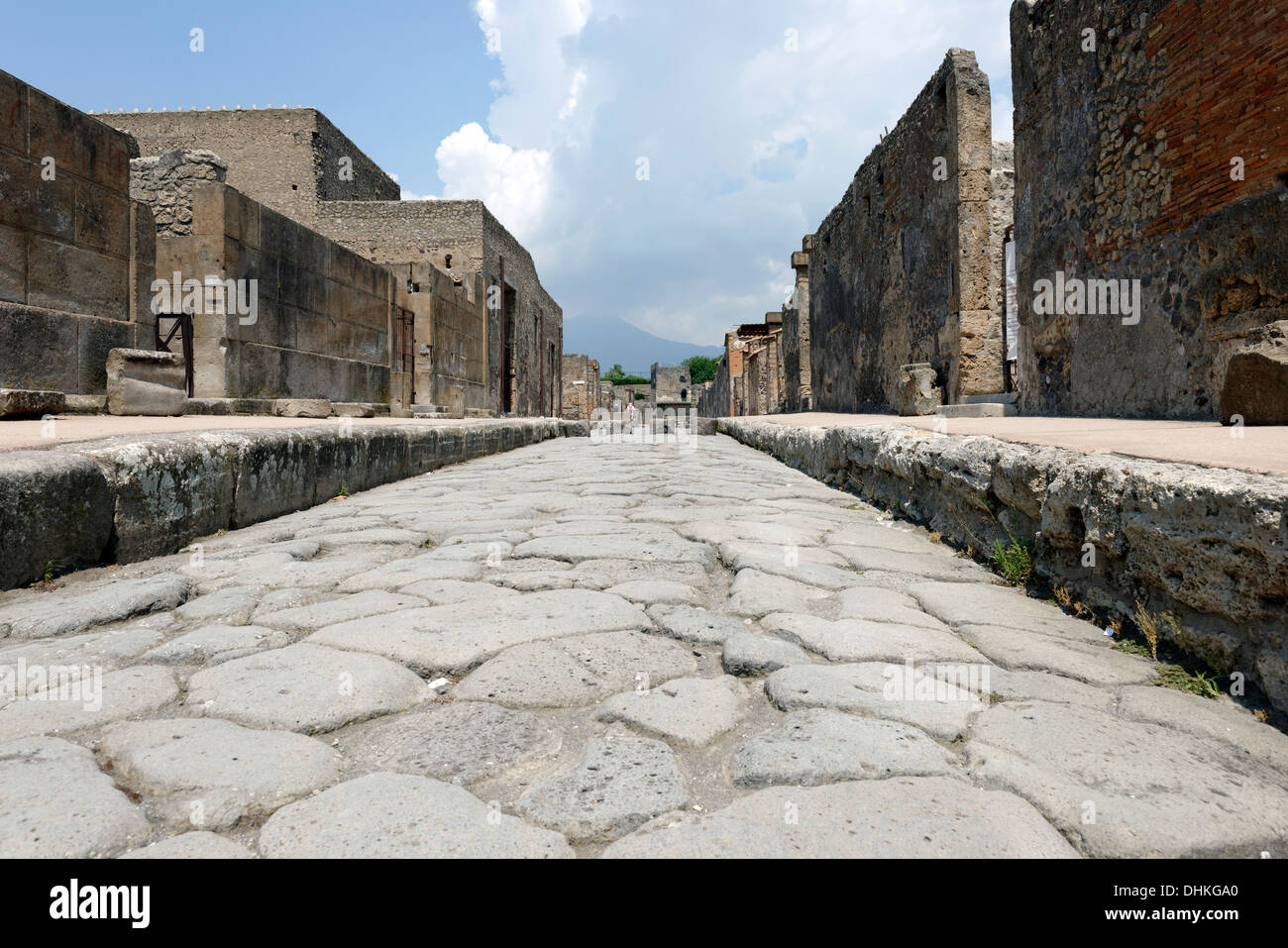 View along street Vicolo di Mercurio with stepping stones to let ...