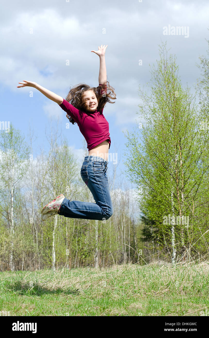 The jumping girl Stock Photo - Alamy