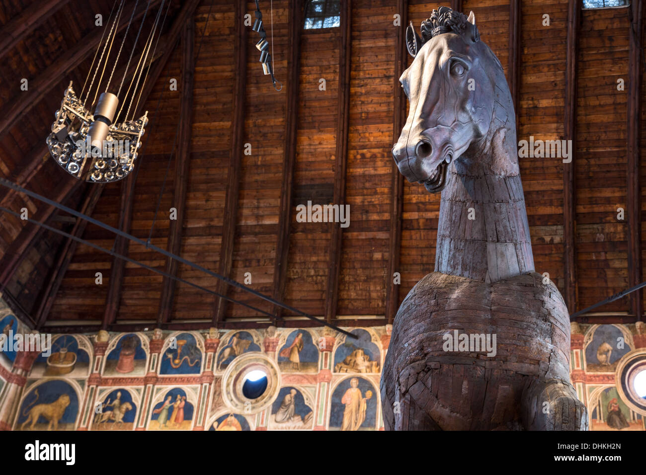 Veneto, Padua, the Palazzo Della Ragione, the Salone with the wooden ...