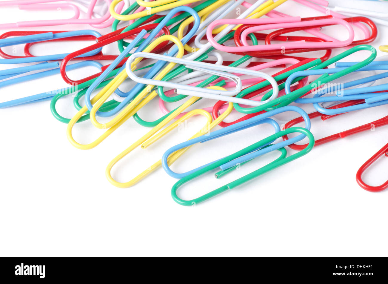 Closeup of multi-colored paper clips Stock Photo - Alamy