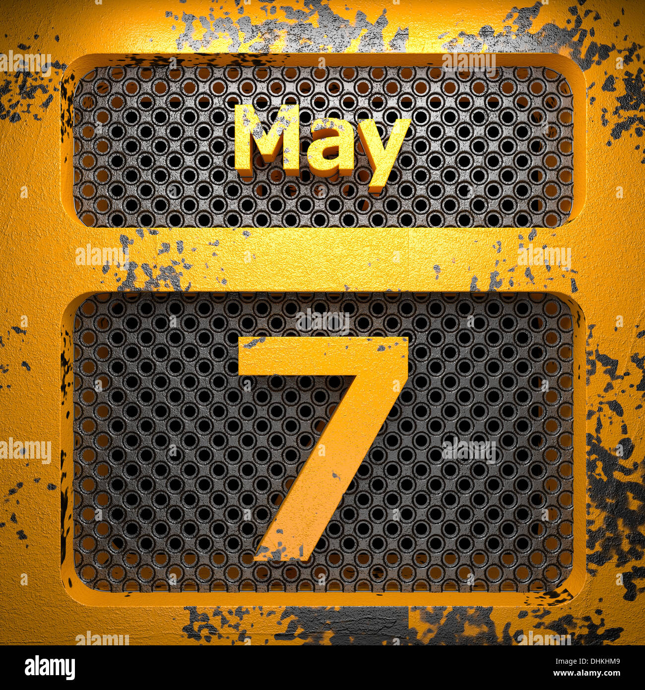 may 7 of painted steel Stock Photo - Alamy