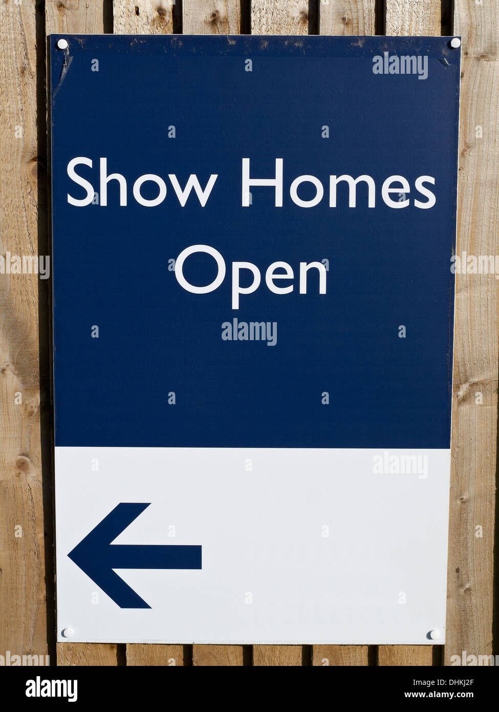 Show Homes Open sign on fence UK Stock Photo - Alamy