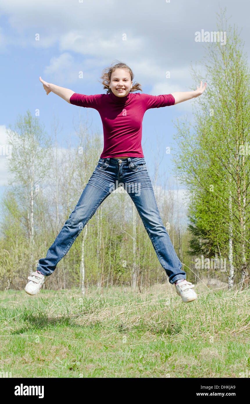 The jumping girl Stock Photo - Alamy
