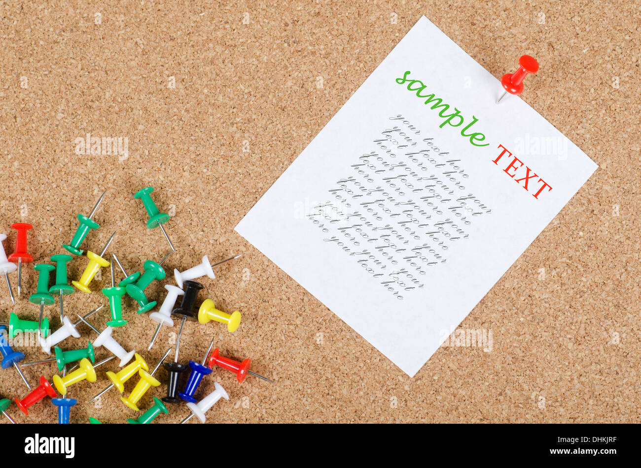 collection of note papers on corkboard Stock Photo - Alamy