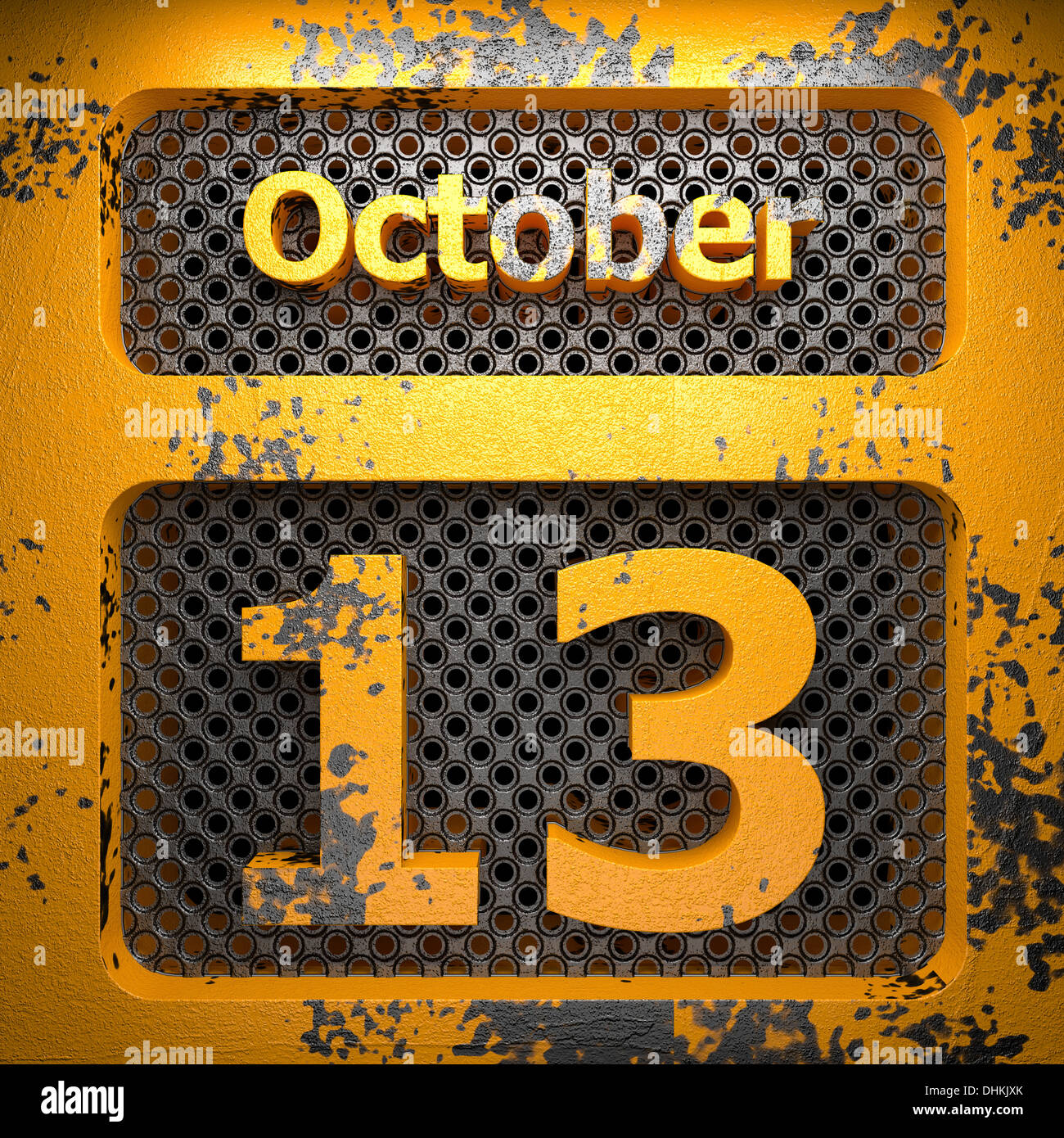 october 13 of painted steel Stock Photo - Alamy