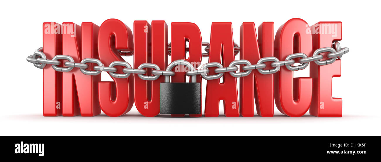 Insurance and lock (clipping path included Stock Photo - Alamy