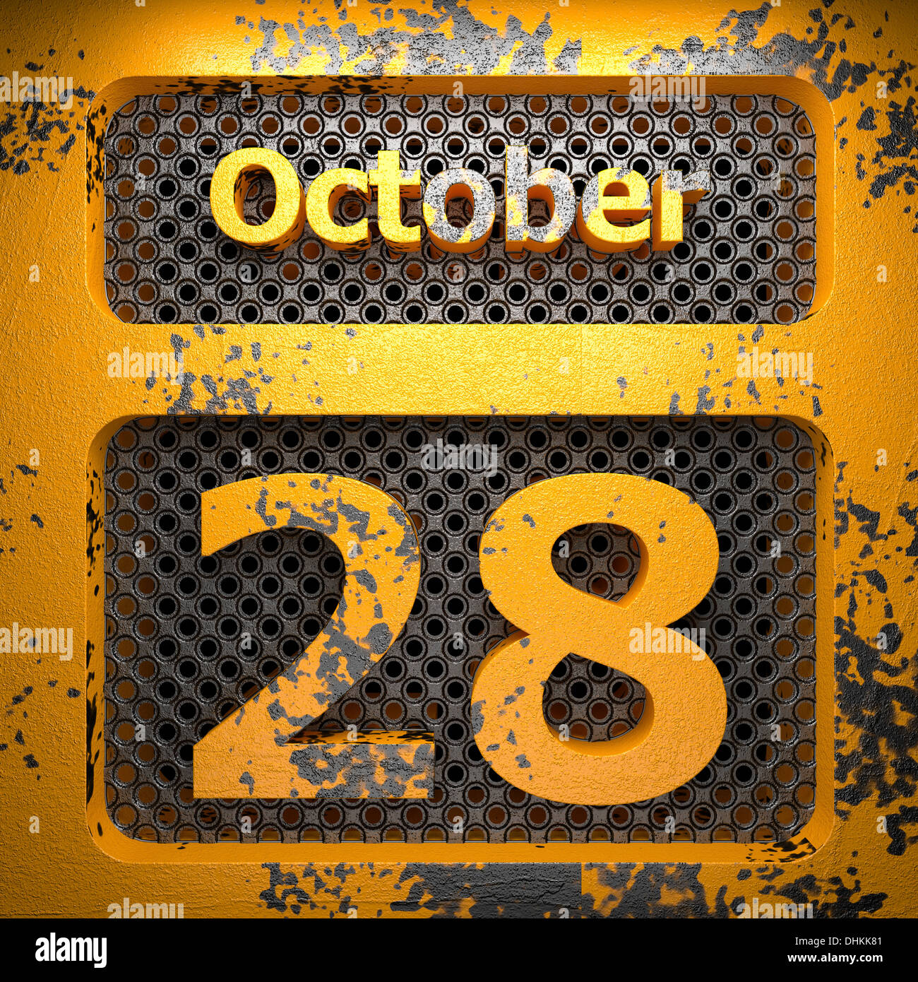 october 28 of painted steel Stock Photo - Alamy