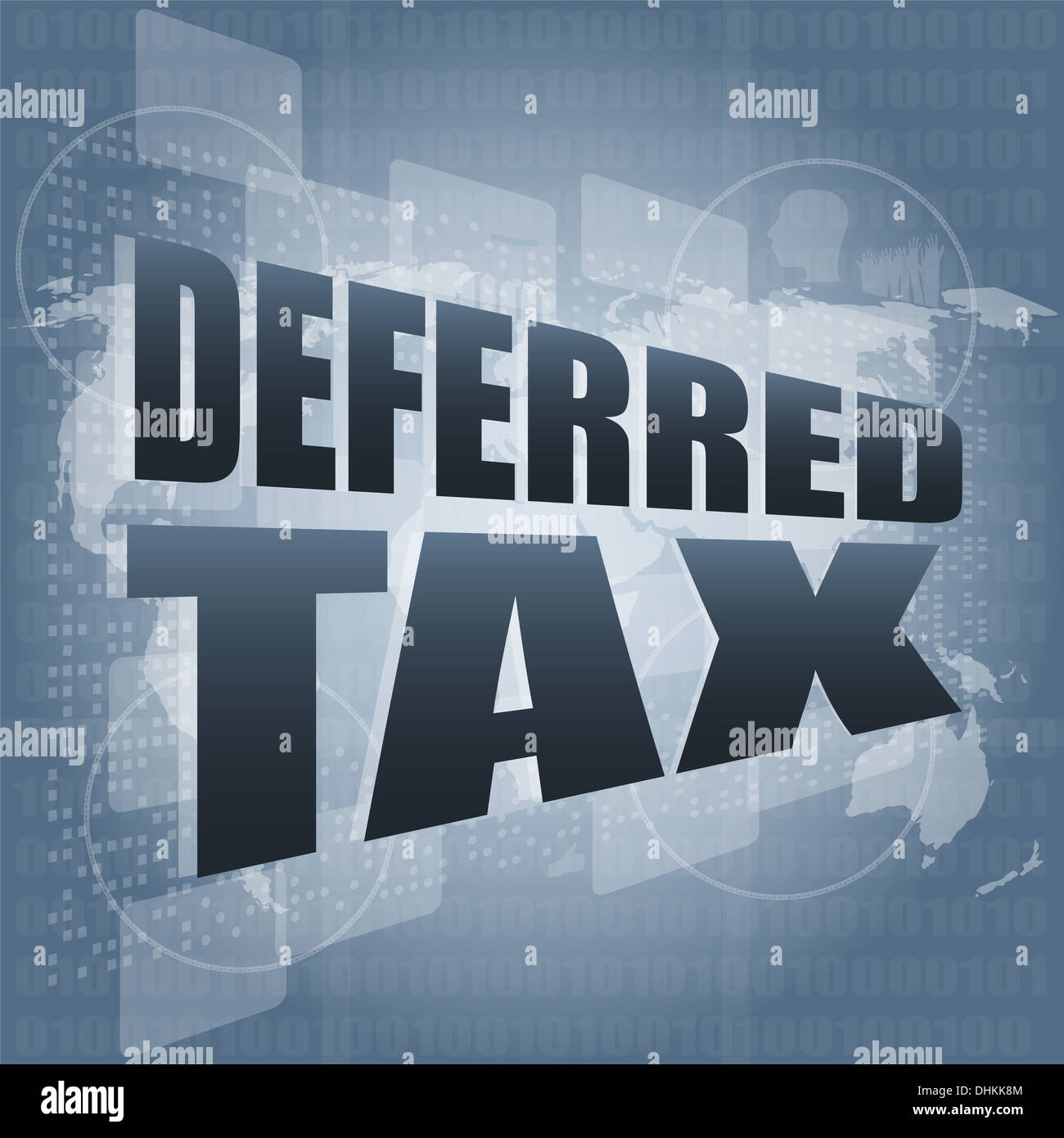 deferred tax words on digital screen Stock Photo - Alamy