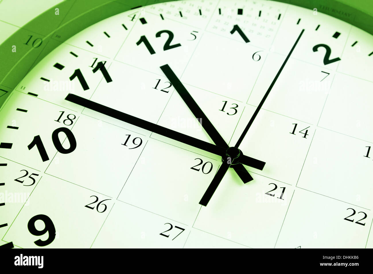 Clock face and calendar composite Stock Photo - Alamy