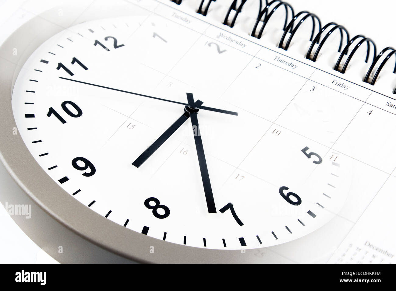 Clock face and calendar composite Stock Photo - Alamy