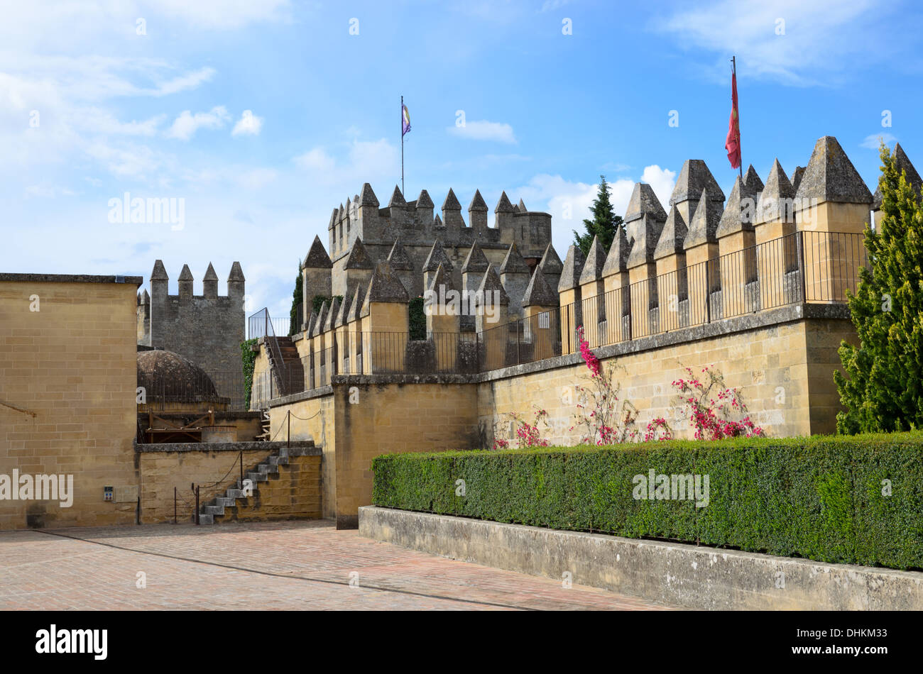 Inside of the Almodovar castle restored Stock Photo - Alamy