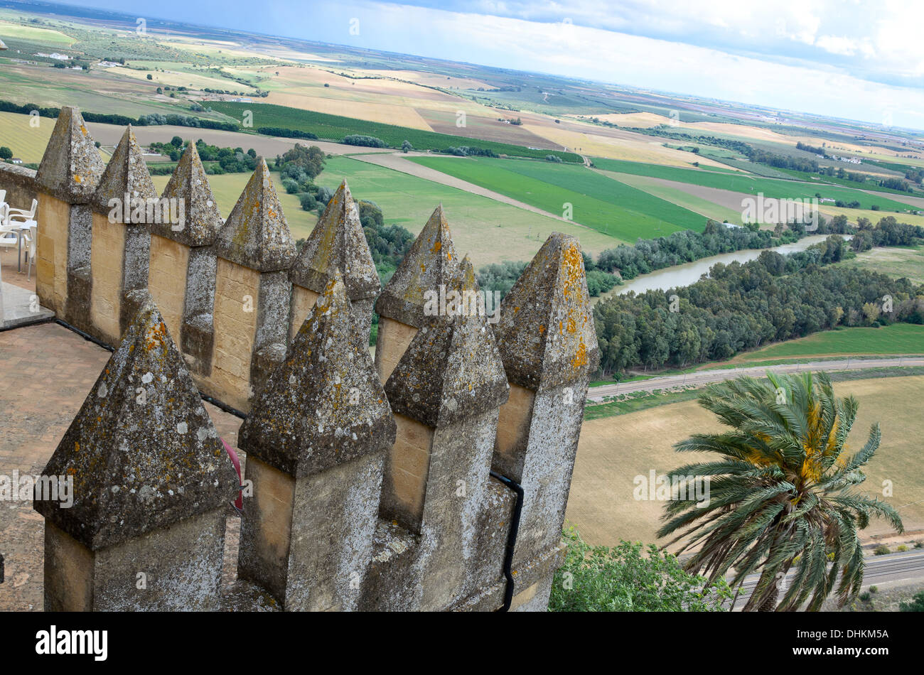 Almodovar castle over the fertile valley Stock Photo - Alamy