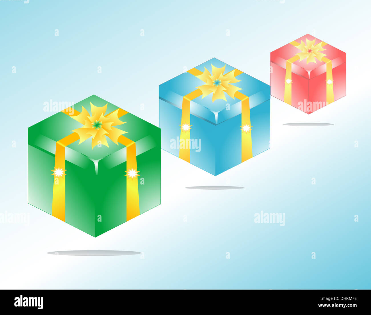 Gift Box: A gift box in 3 color versions Stock Photo - Alamy
