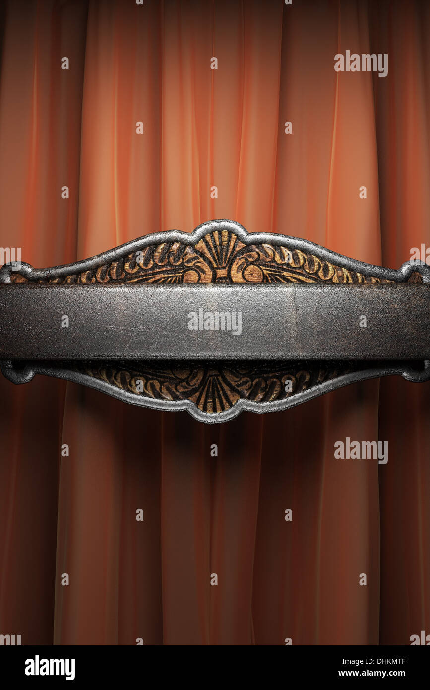 Metal on red curtain Stock Photo - Alamy