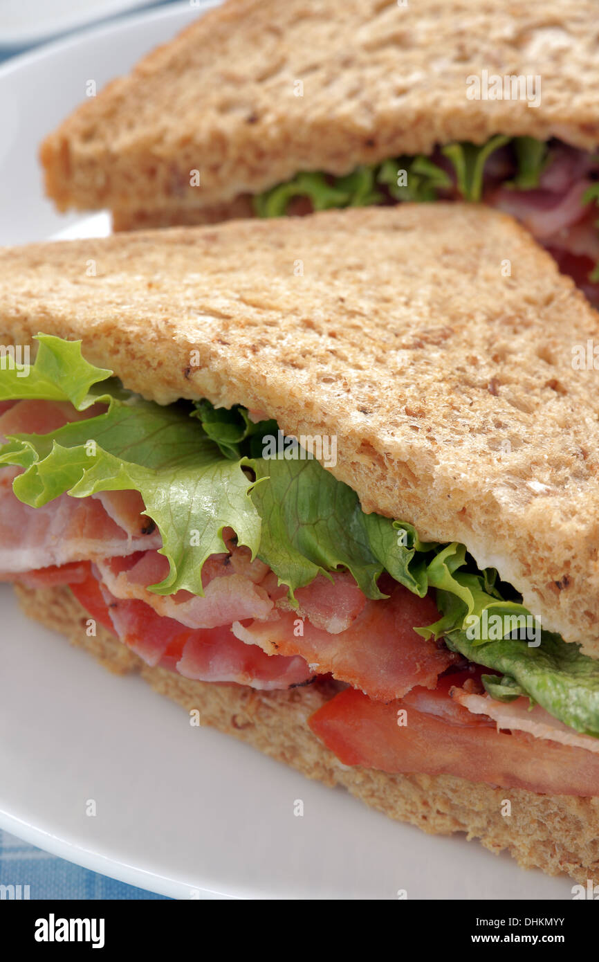 Blt bacon lettuce tomato wholegrain sliced hi-res stock photography and ...