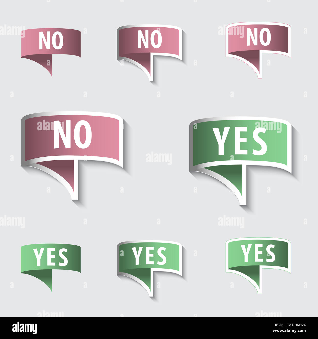 YES & NO Check marks Buttons Stock Photo - Alamy
