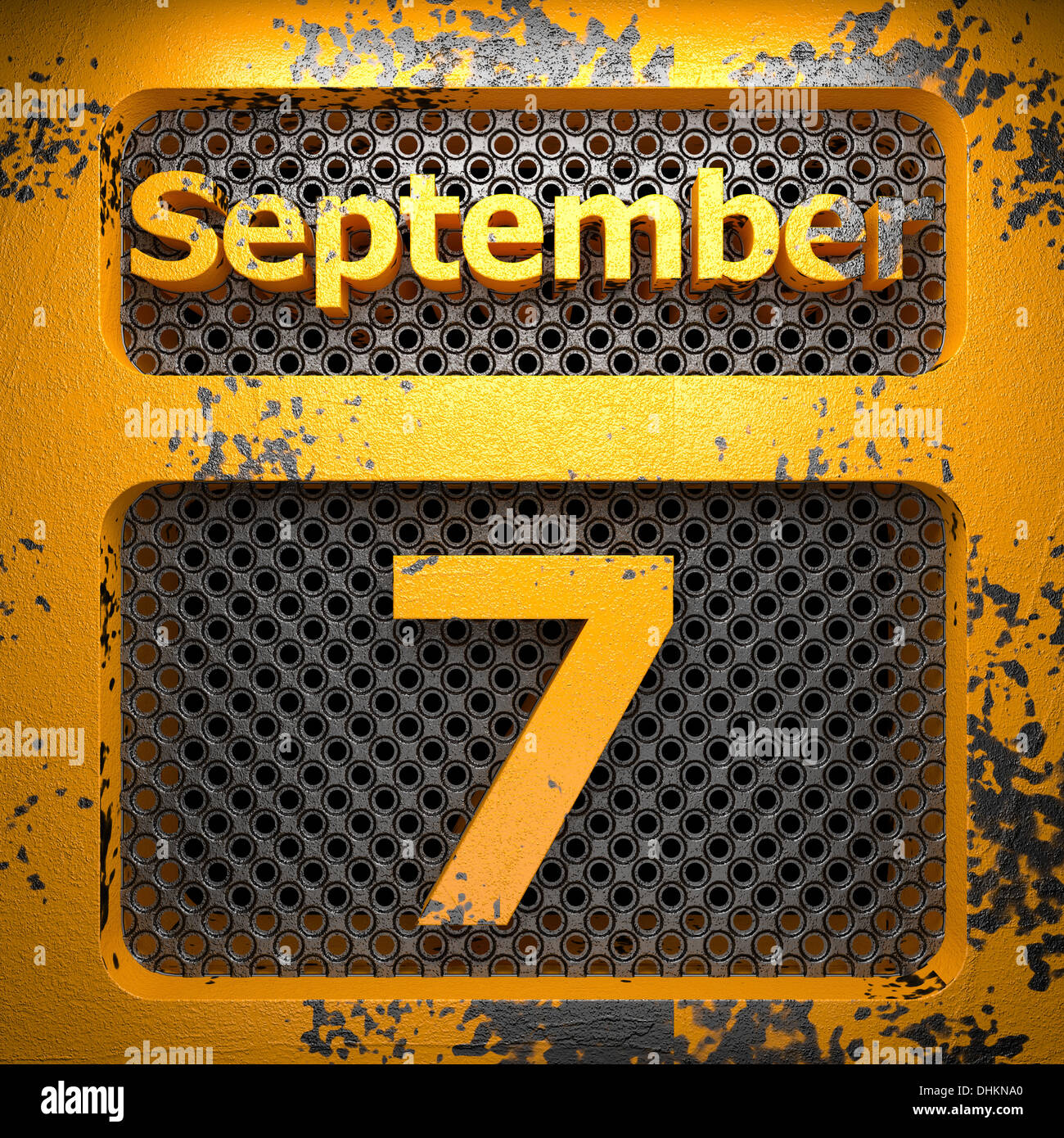 september 7 of painted steel Stock Photo - Alamy