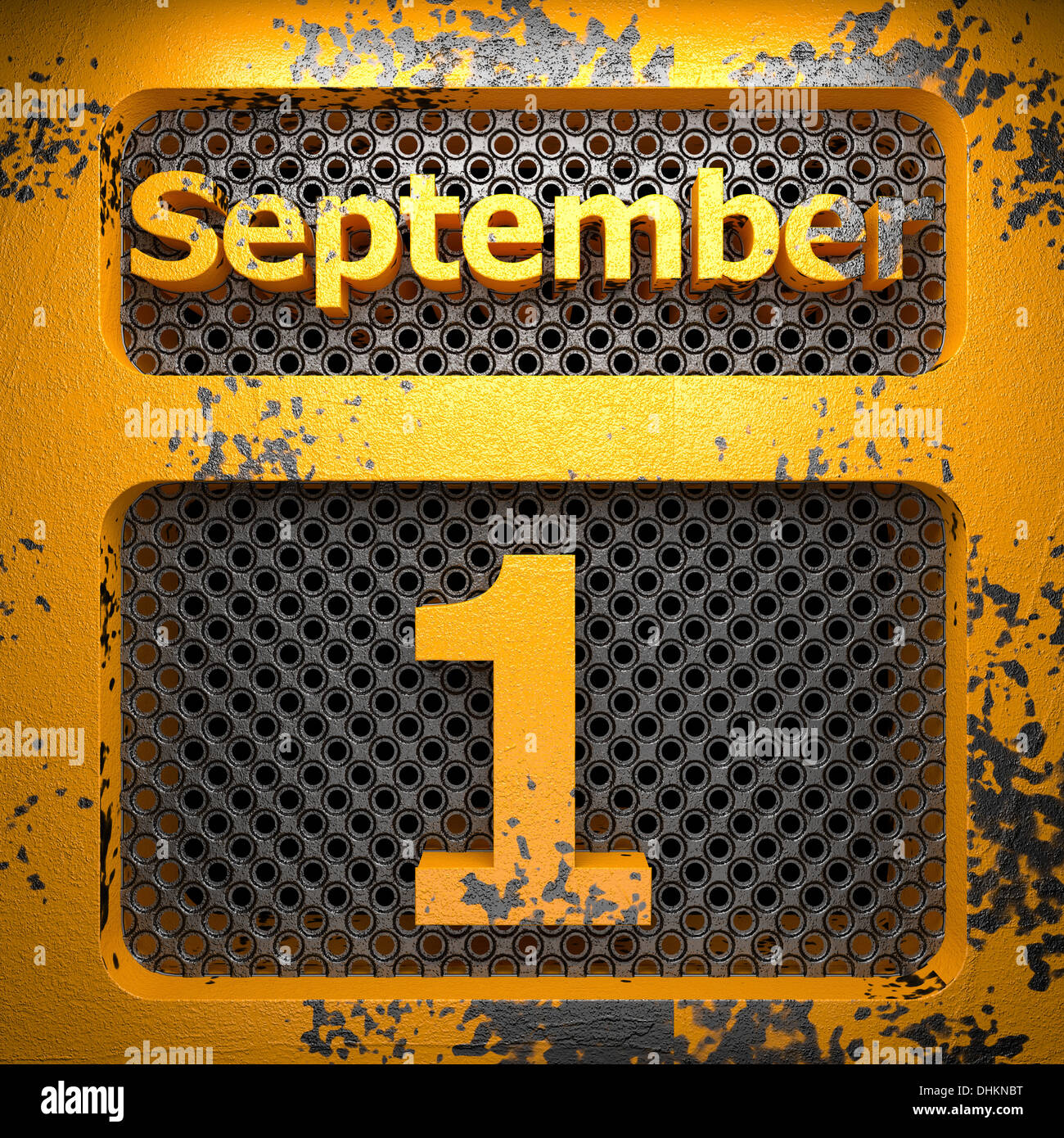 september 1 of painted steel Stock Photo - Alamy