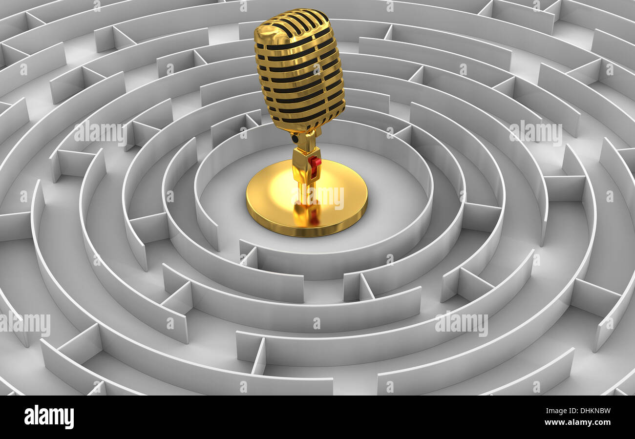 Maze to Microphone Stock Photo - Alamy