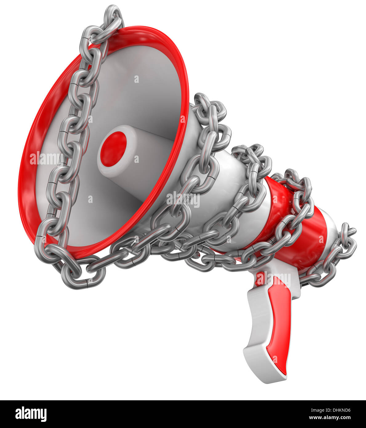 Megaphone and chain (clipping path included Stock Photo - Alamy