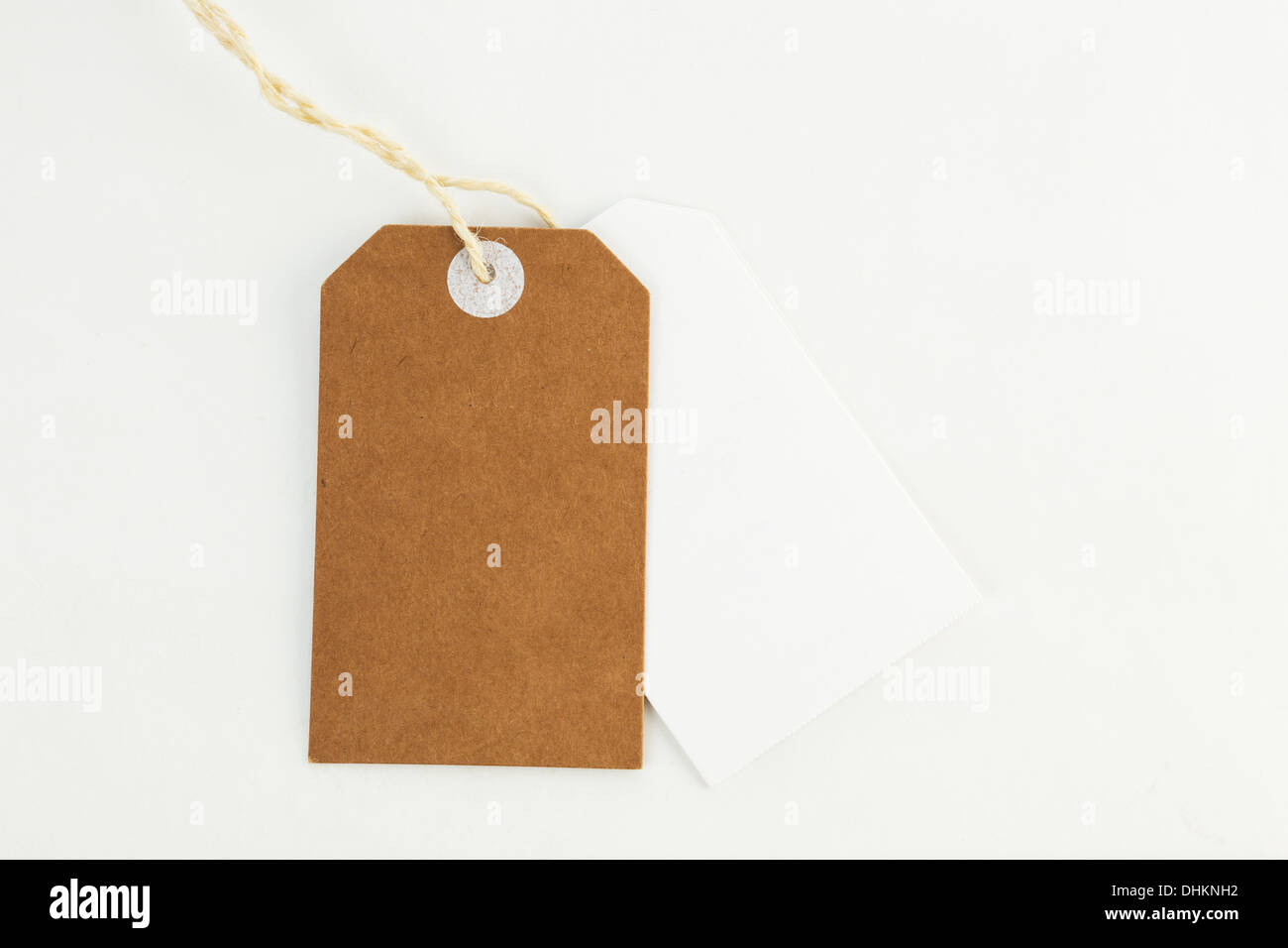 Blank tag label on white background Stock Photo - Alamy