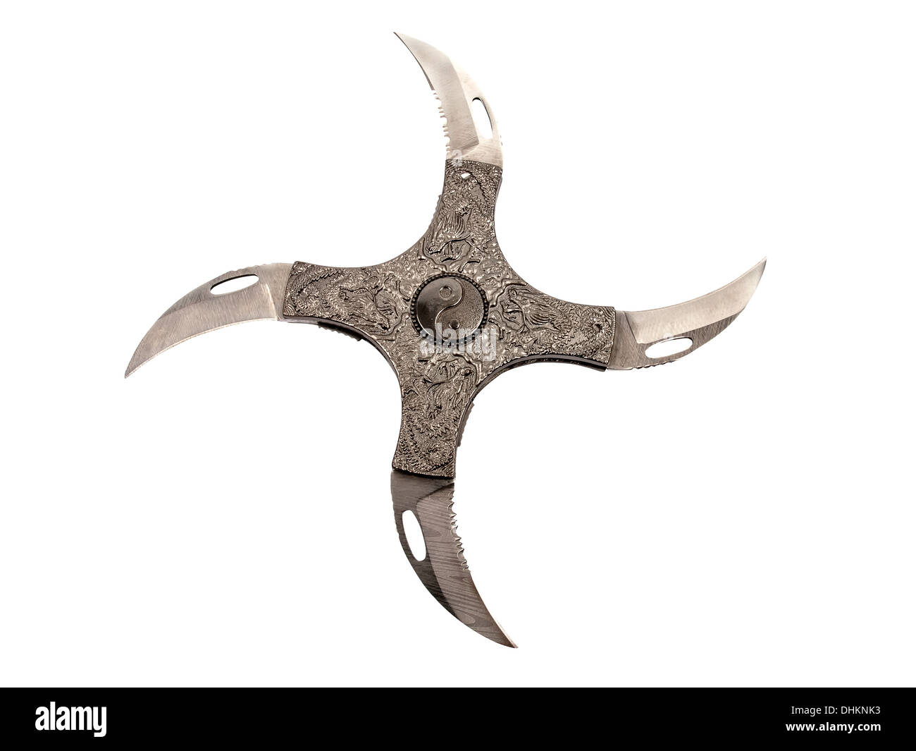 flying knife made of steel isolated on white background Stock Photo - Alamy