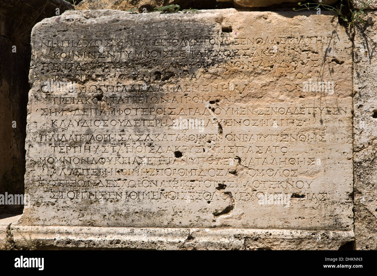 Inscription in Greek and Roman Necropolis of the ancient city of ...