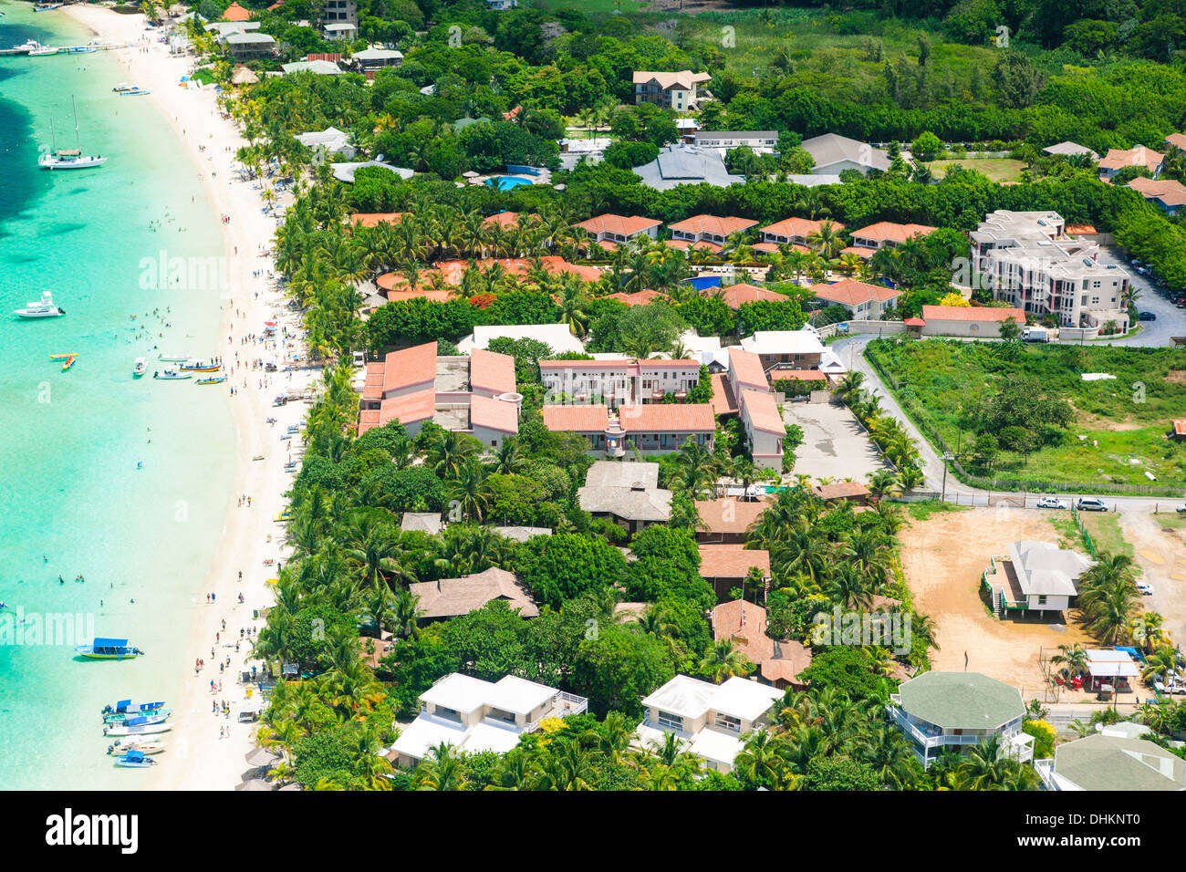Aerial view of Roatan's West Bay Beach Stock Photo - Alamy