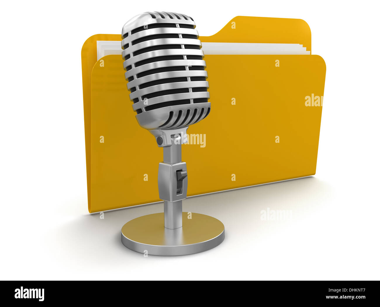 Microphone and Folder (clipping path included Stock Photo - Alamy