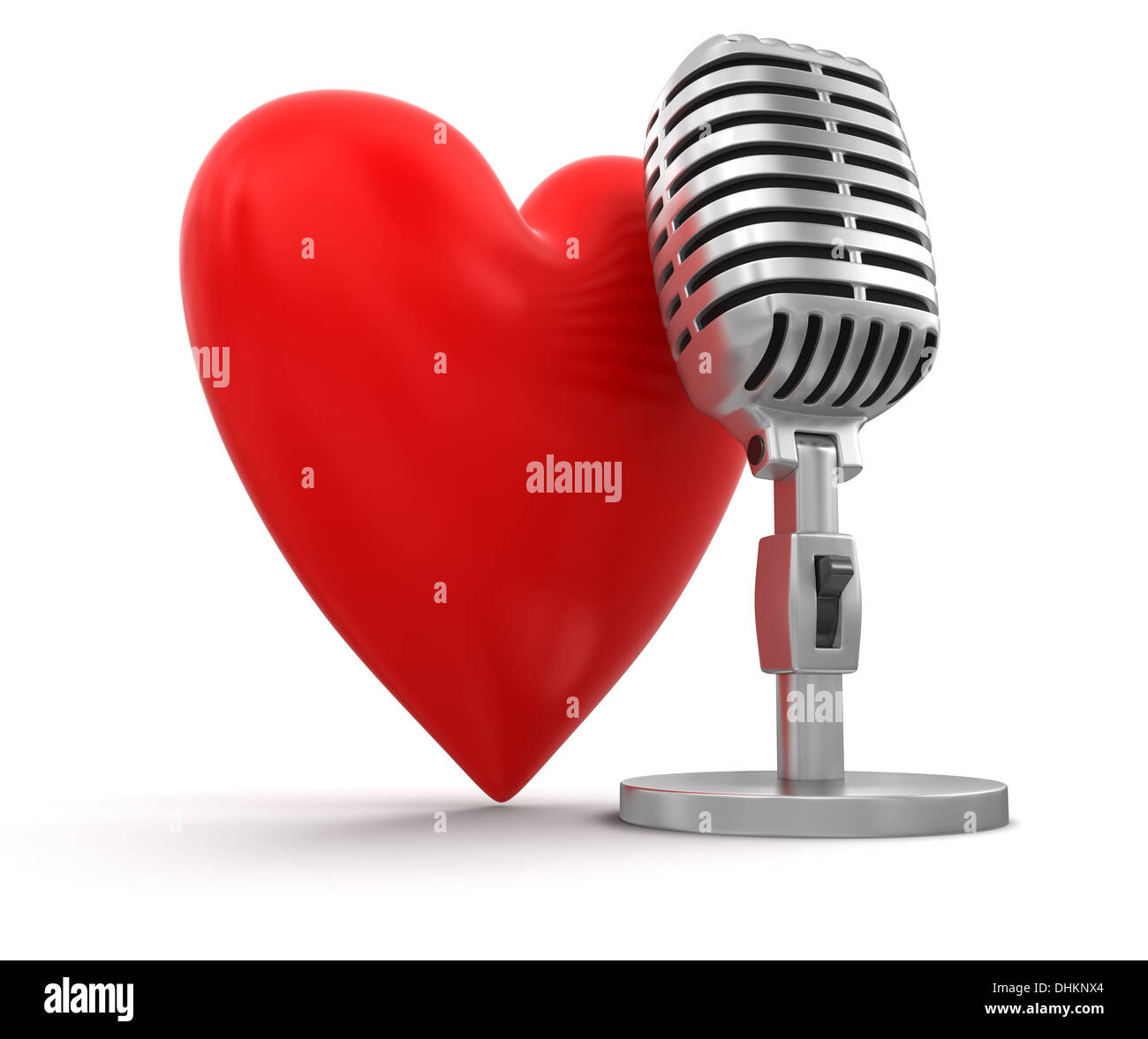 heart with Microphone (clipping path included Stock Photo - Alamy