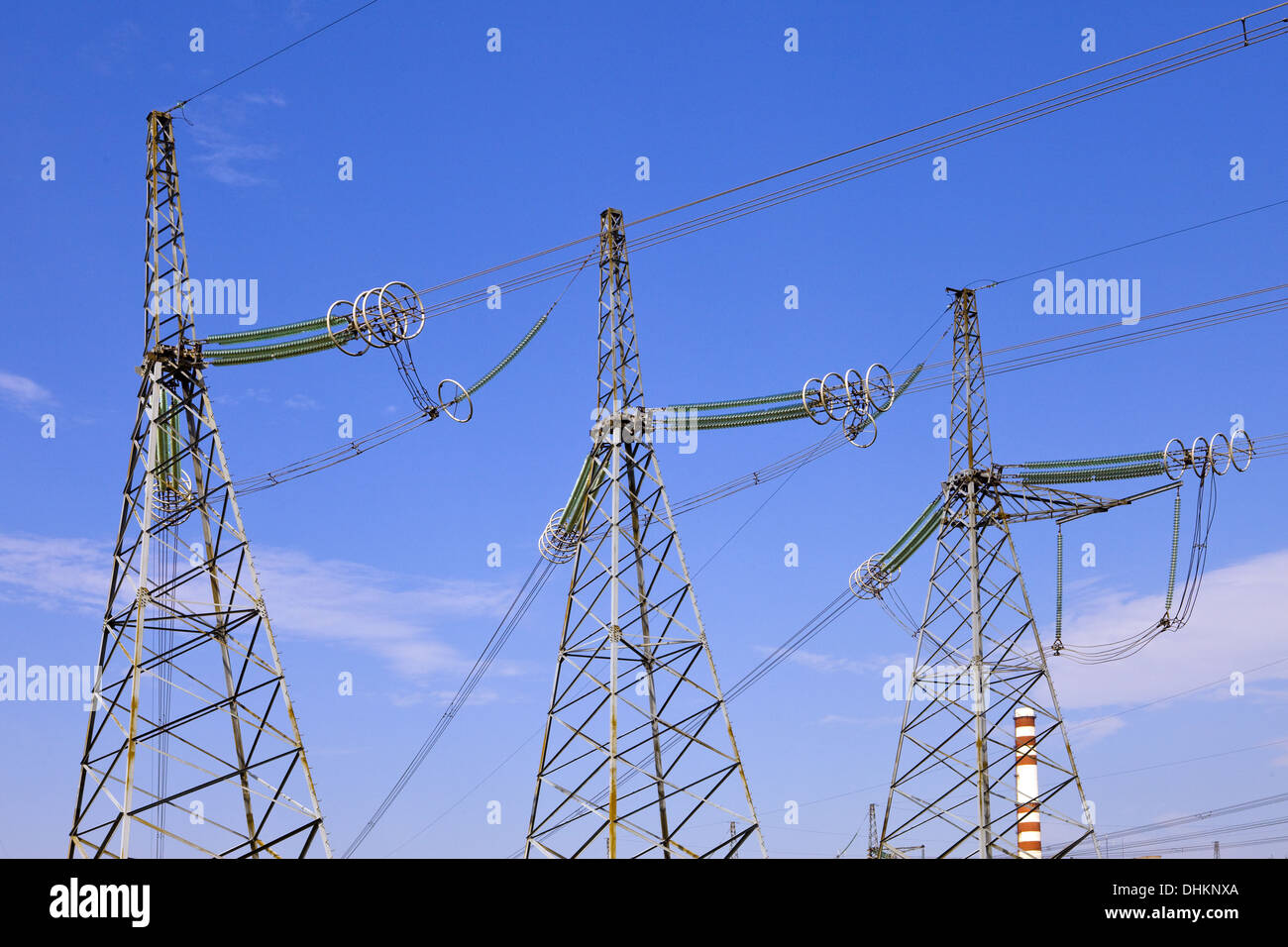 High-voltage line of electricity transmissions Stock Photo - Alamy