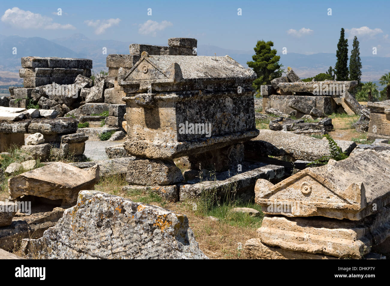 Greek and Roman necropolis in the ancient city of Hierapolis (Taurus ...