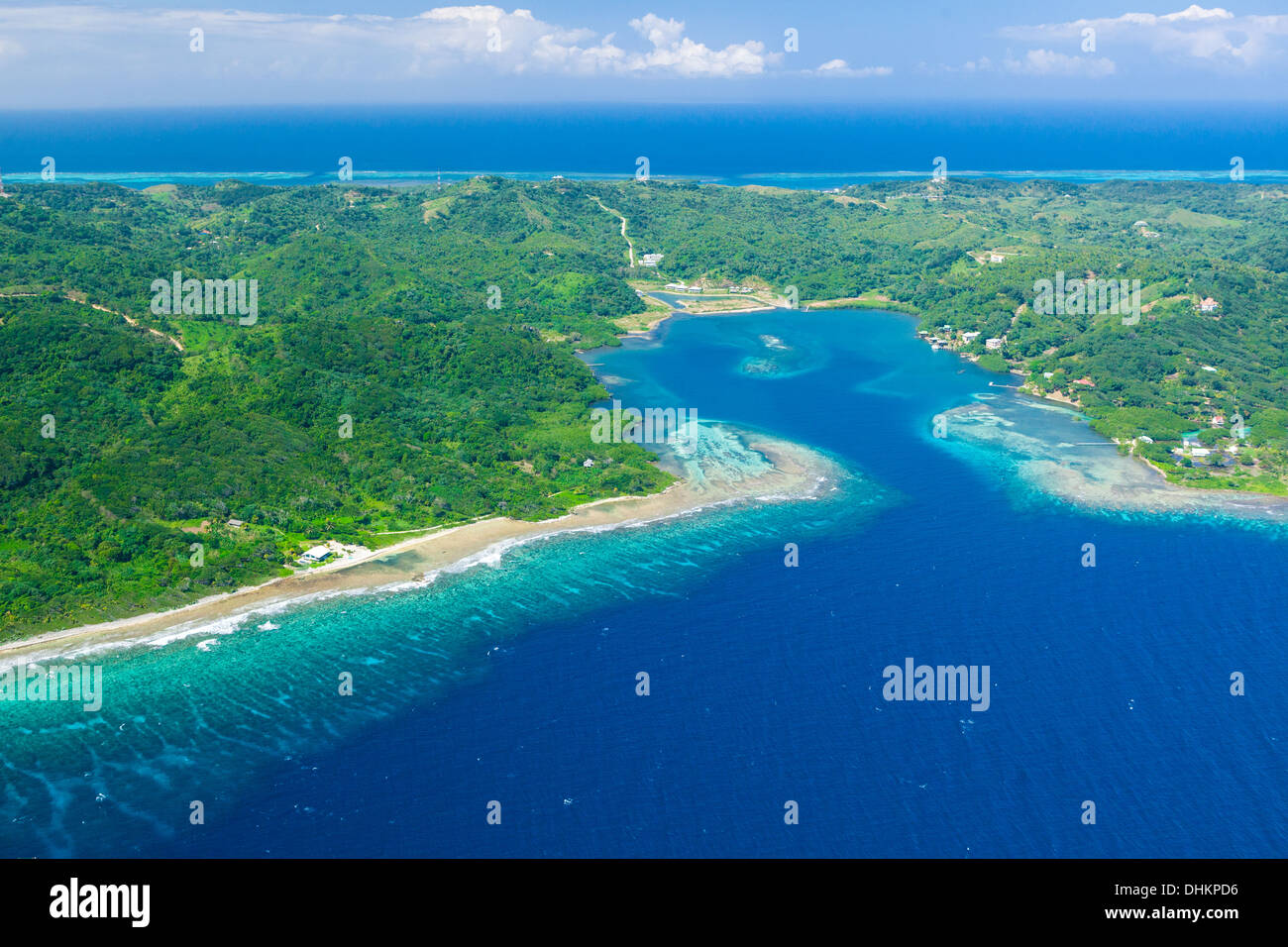 Aerial photo of Roatan Island Stock Photo - Alamy