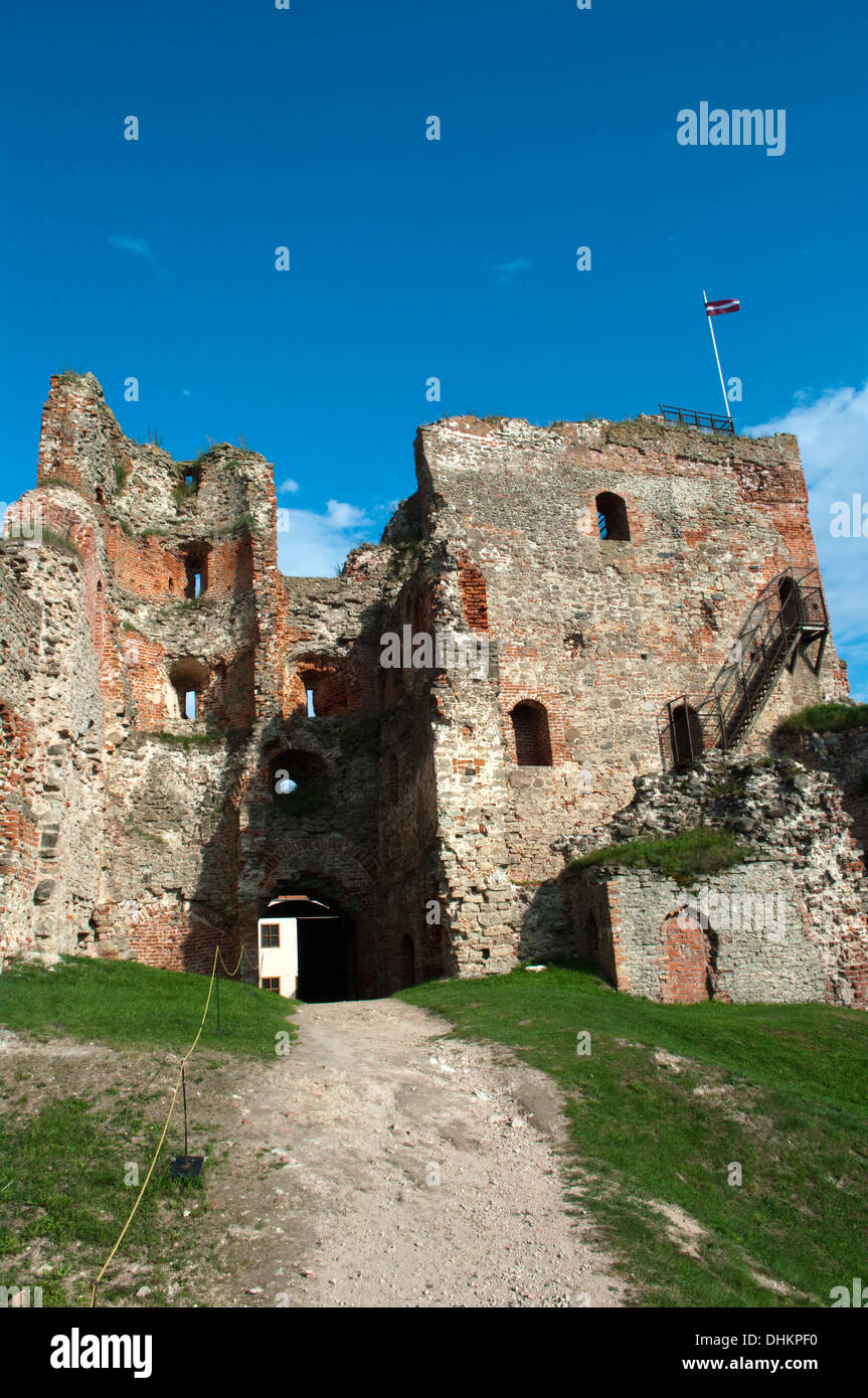 Ruins of medieval castle of the Livonian crusades in Bauske, Latvia ...