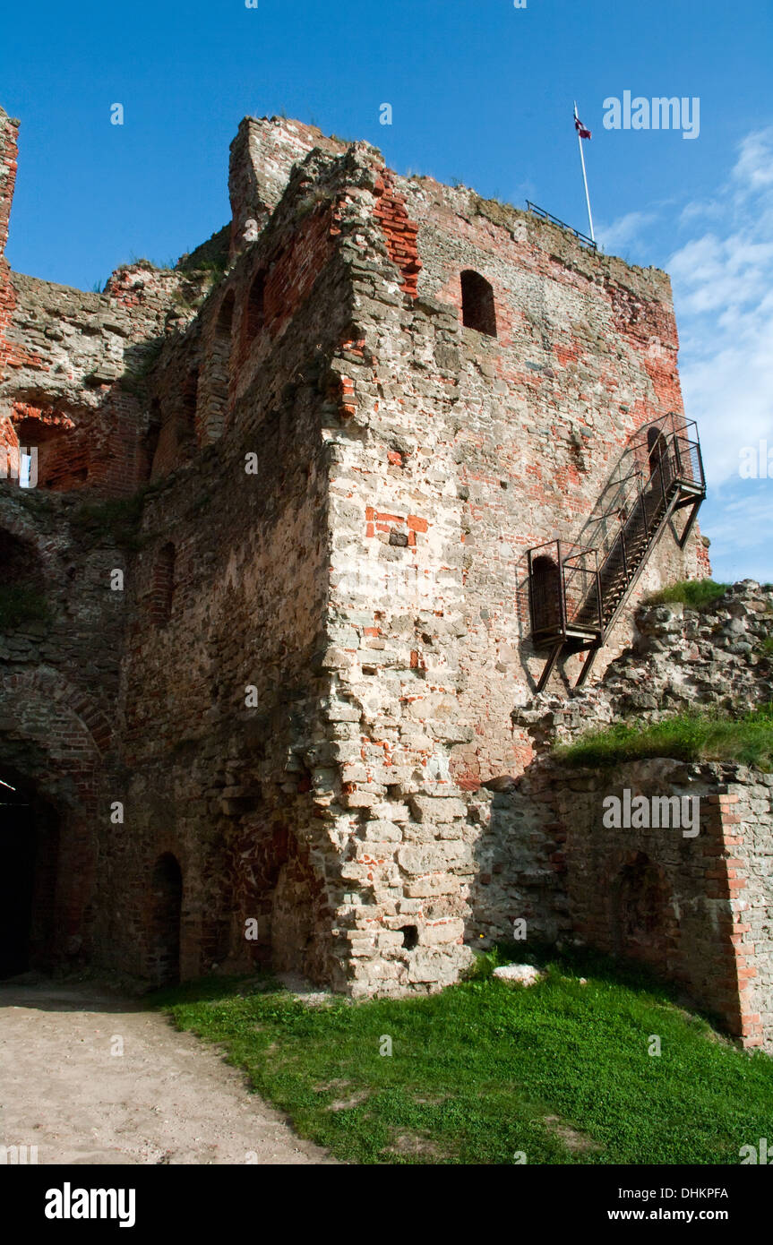 Ruins of medieval castle of the Livonian crusades in Bauske, Latvia ...