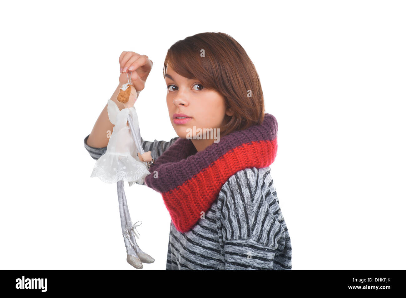 Teenage girl with nice puppet Stock Photo - Alamy