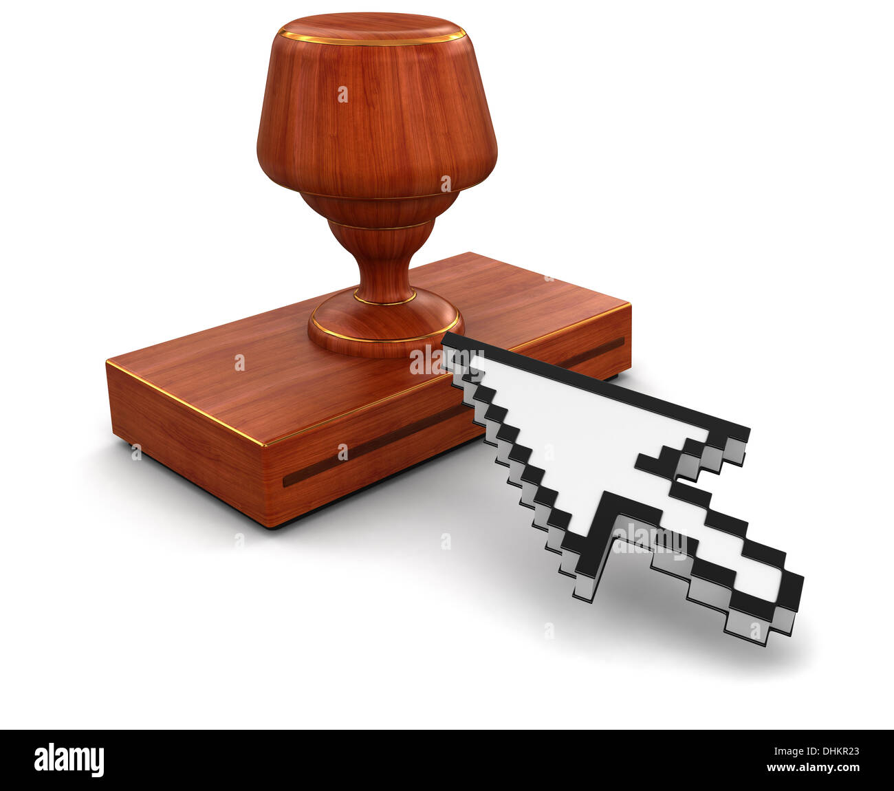 Cursor and Rubber Stamp (clipping path included Stock Photo - Alamy
