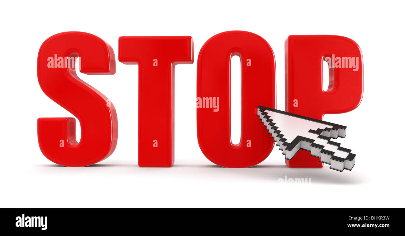 Stop and cursor (clipping path included Stock Photo - Alamy