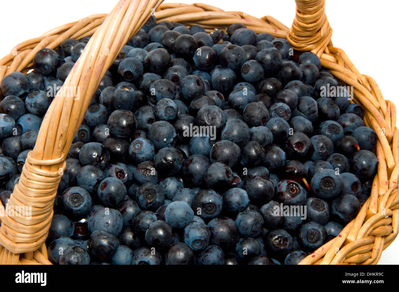 wild huckleberry in a basket Stock Photo - Alamy