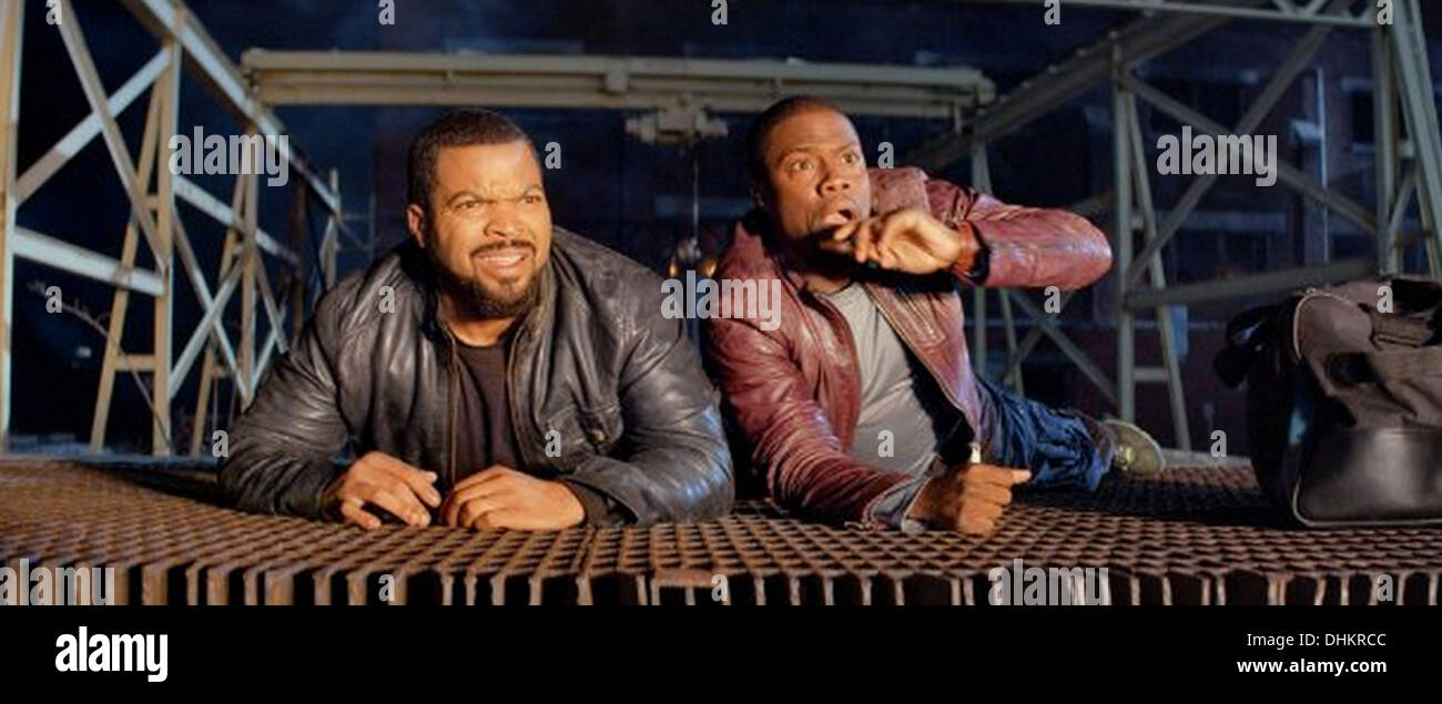 RIDE ALONG 2014 Universal Pictures film with Ice Cube at left and Kevin ...