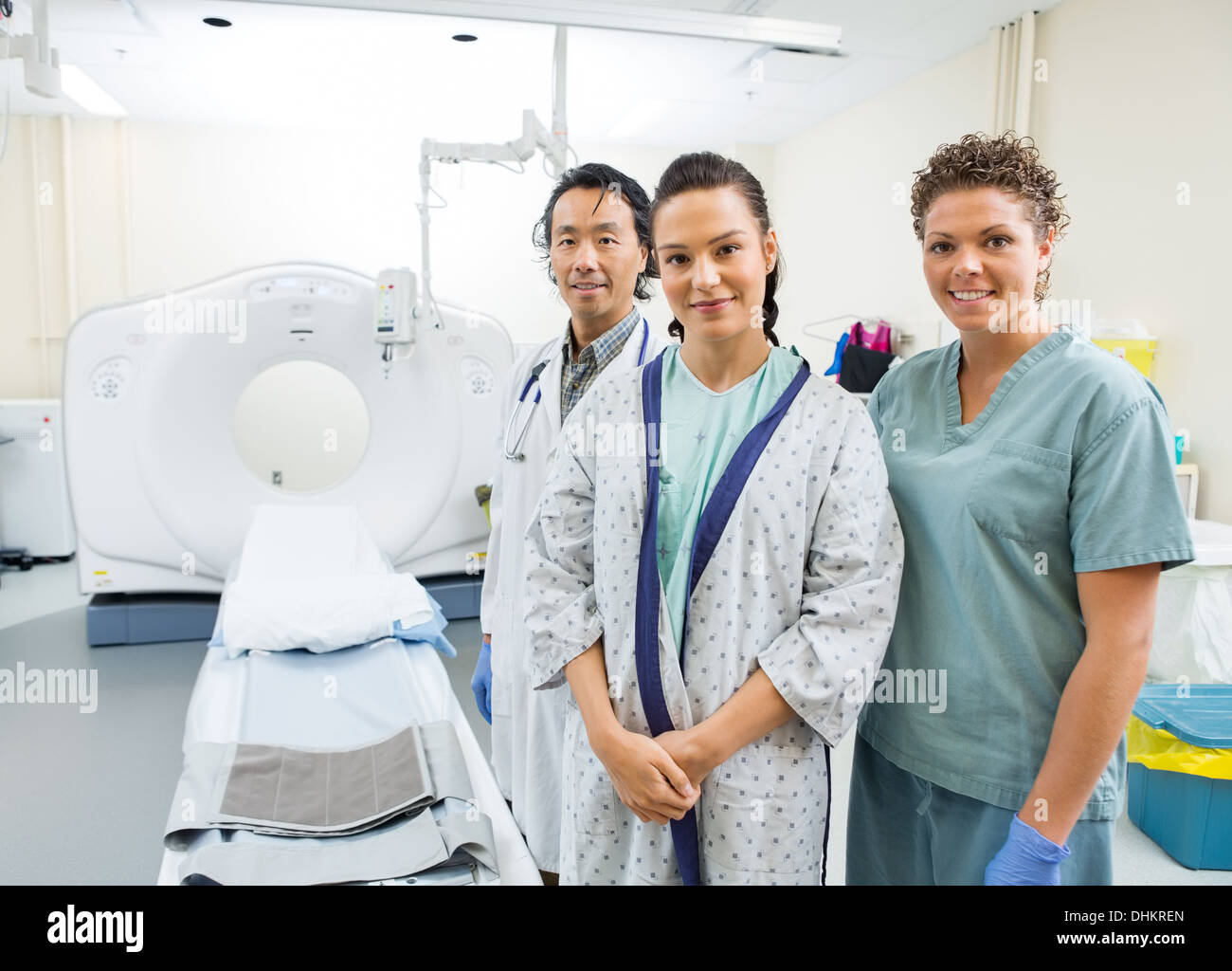 Medical Team With Patient In CT Scan Room Stock Photo - Alamy