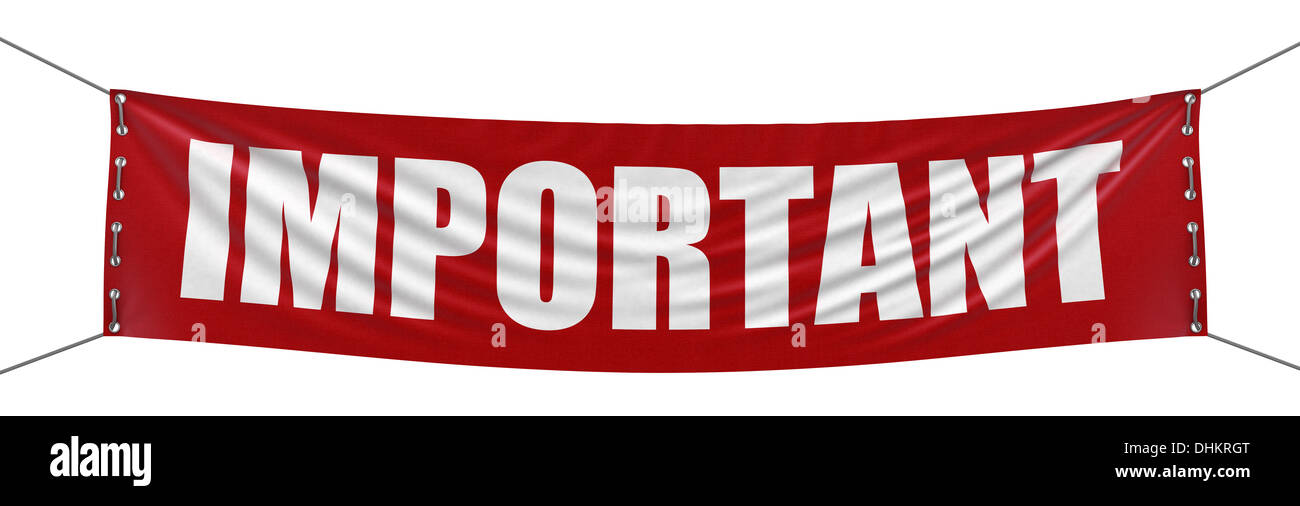 Important Banner (clipping path included Stock Photo - Alamy