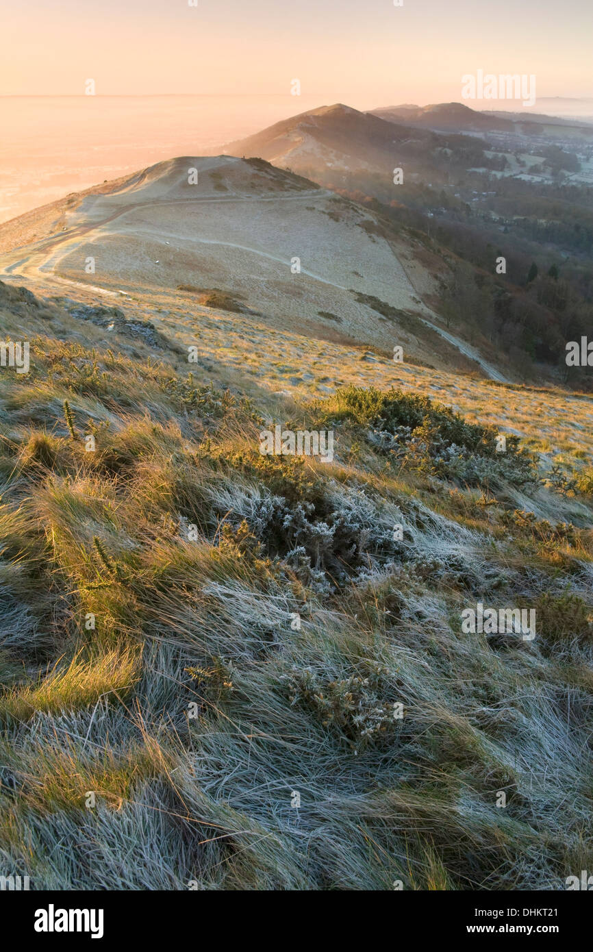 Morning light casting shadows and highlights on a frosty morning ...