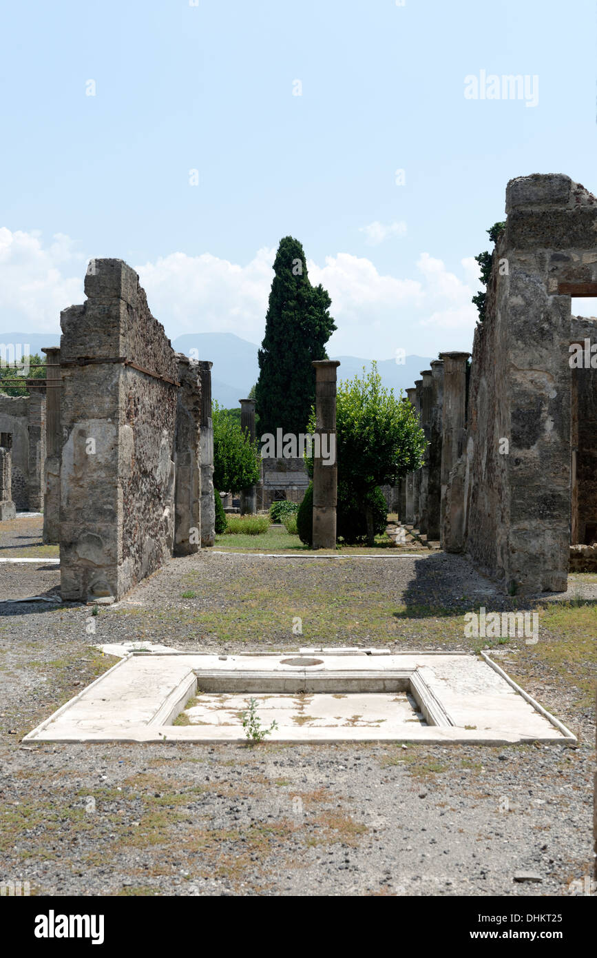 View across the Artium with impluvium and tablinum towards the ...