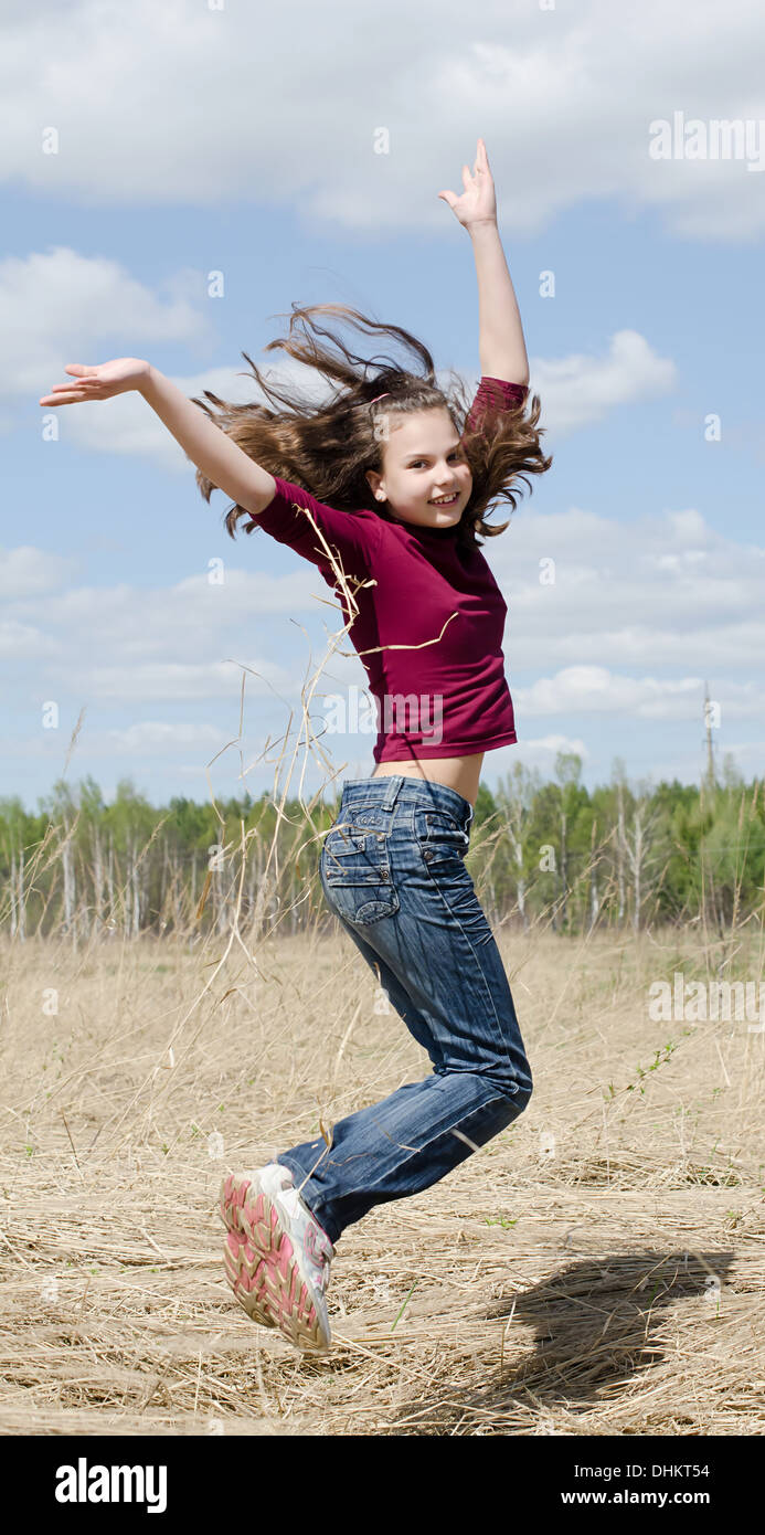 The jumping girl Stock Photo - Alamy