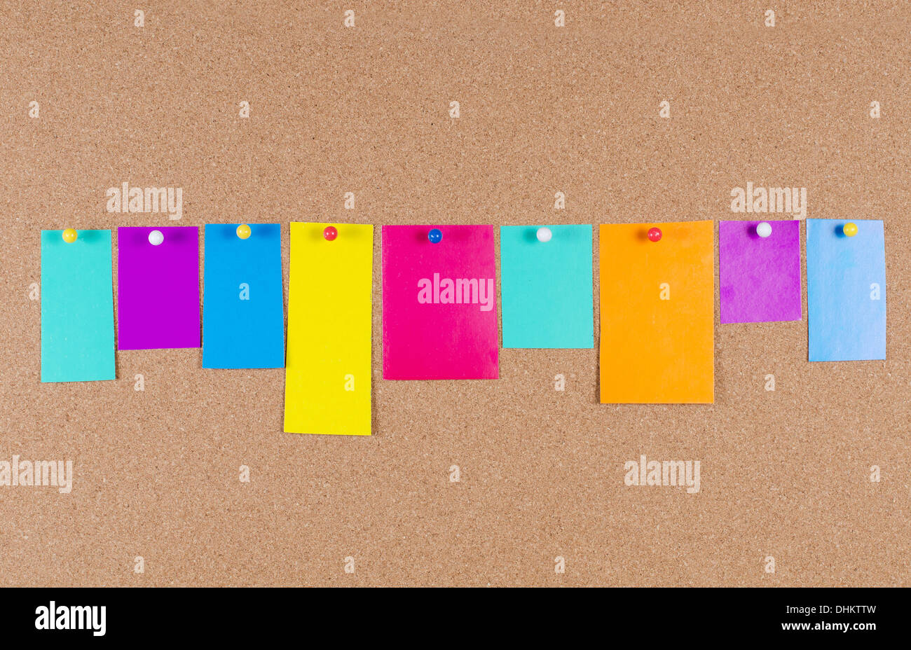 collection of note papers on corkboard Stock Photo - Alamy