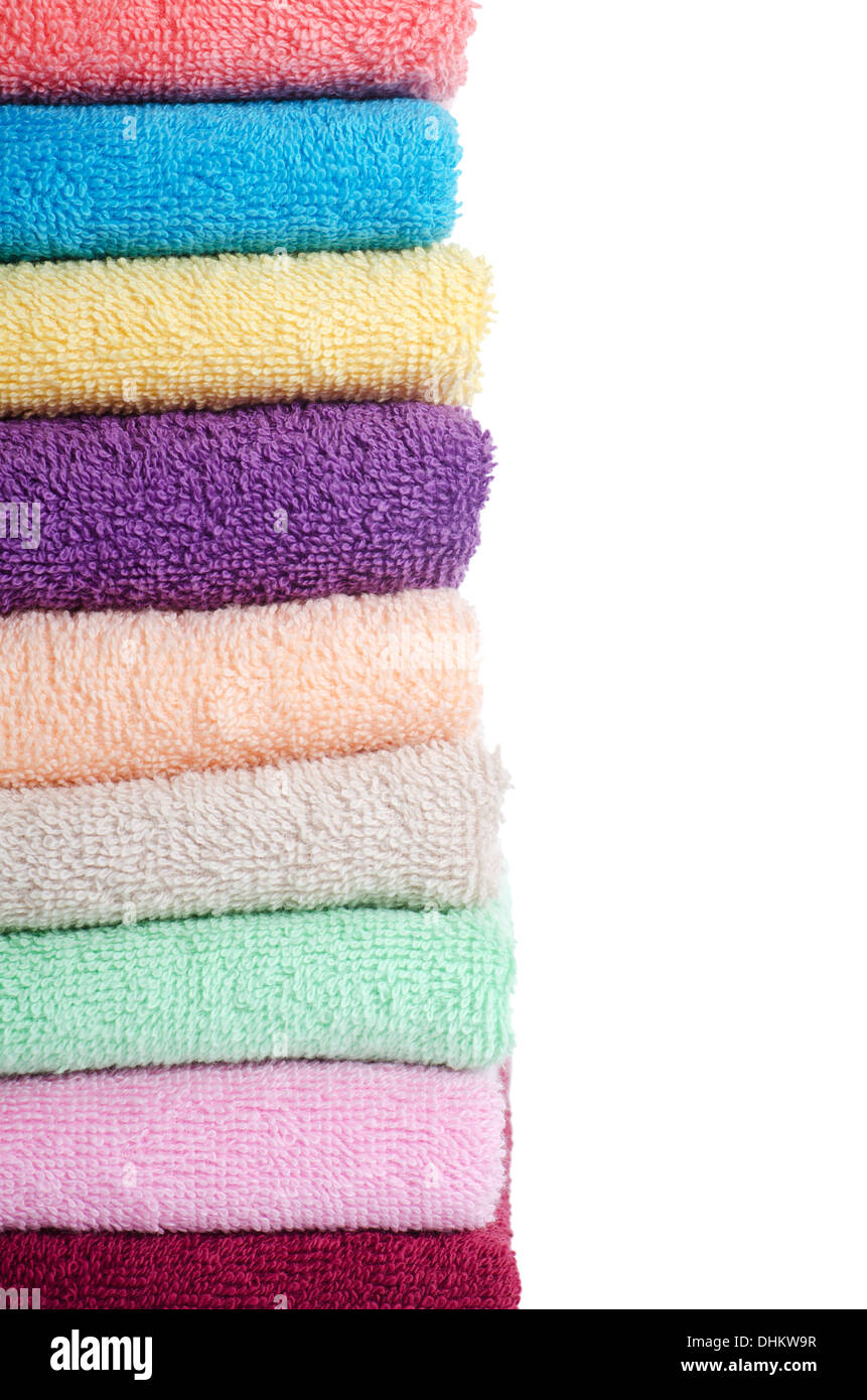 The combined colour towels Stock Photo - Alamy