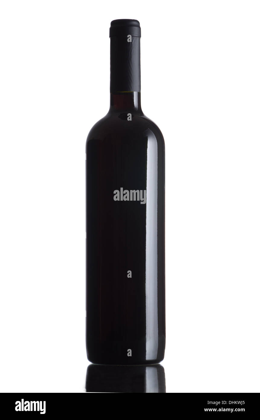 Red wine bottle isolated Stock Photo - Alamy