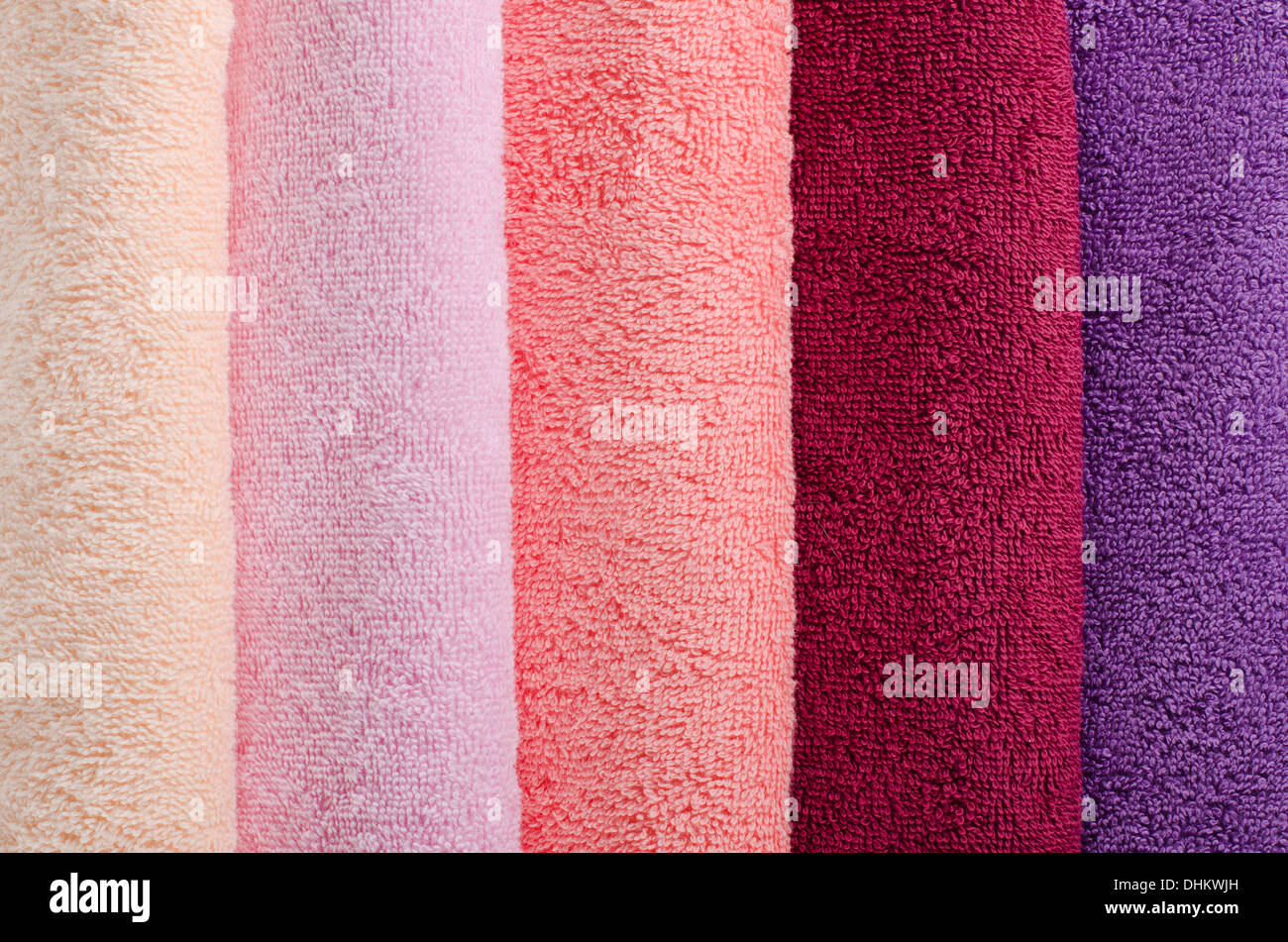 The combined colour towels Stock Photo - Alamy